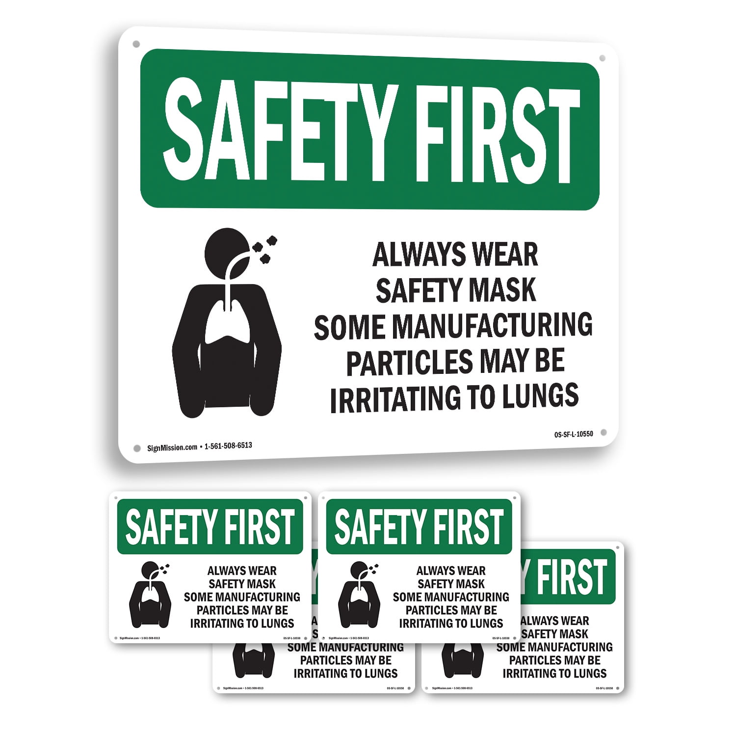 Always Wear Safety Mask Some With Symbol OSHA SAFETY FIRST Aluminum ...