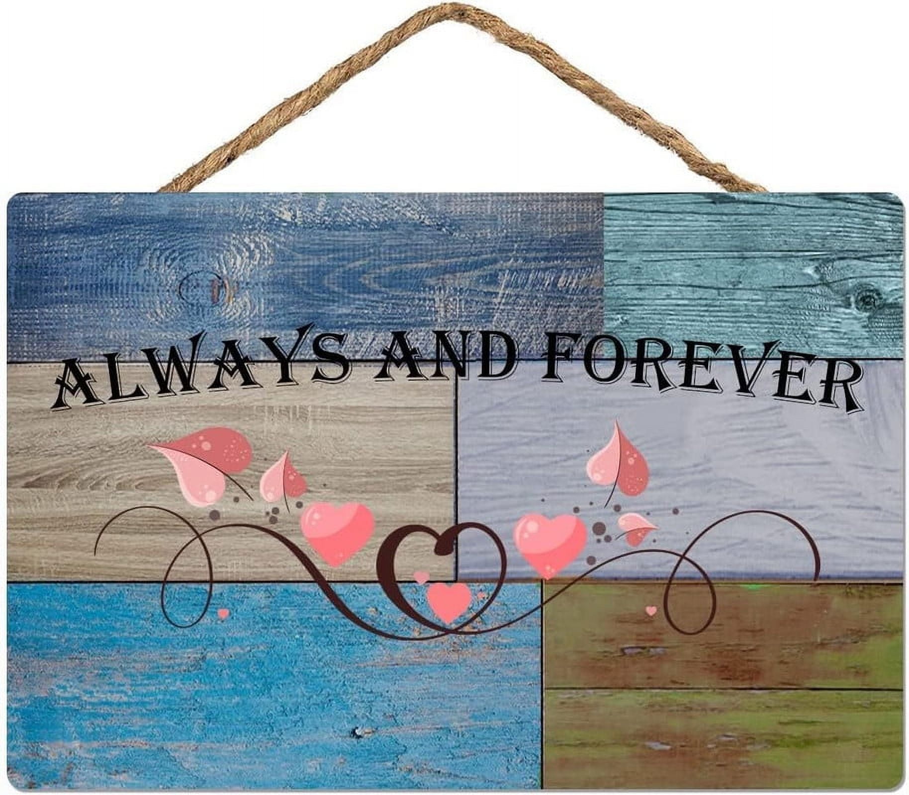 Always and Forever Rustic Wood Sign 6X12 INCH - Walmart.com