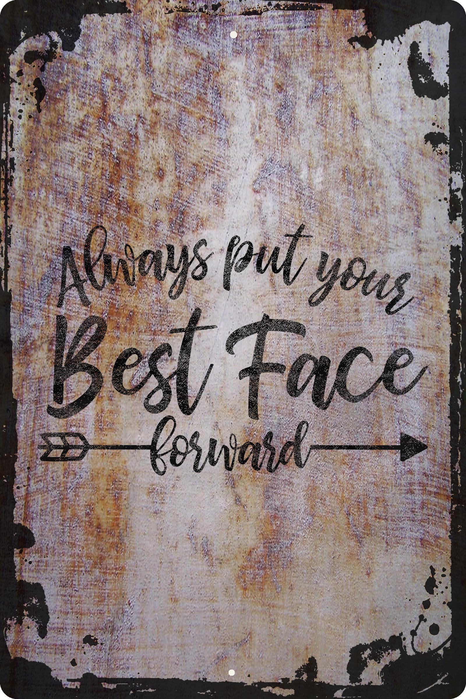 Always put your best face forward arrow cursive makeup girly Beige Wall ...