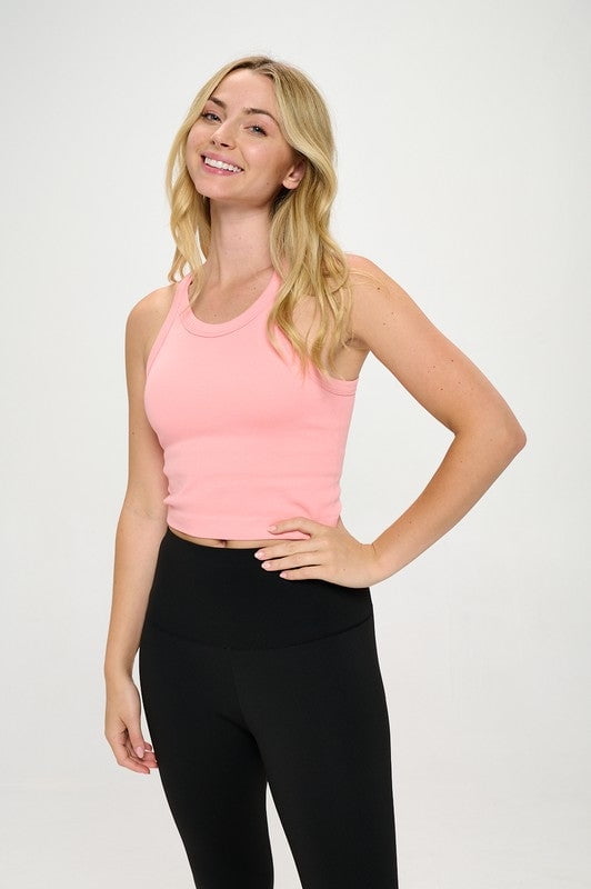 Always24 Seamless Active Basic Tank Top Ribbed Barbie - Walmart.com