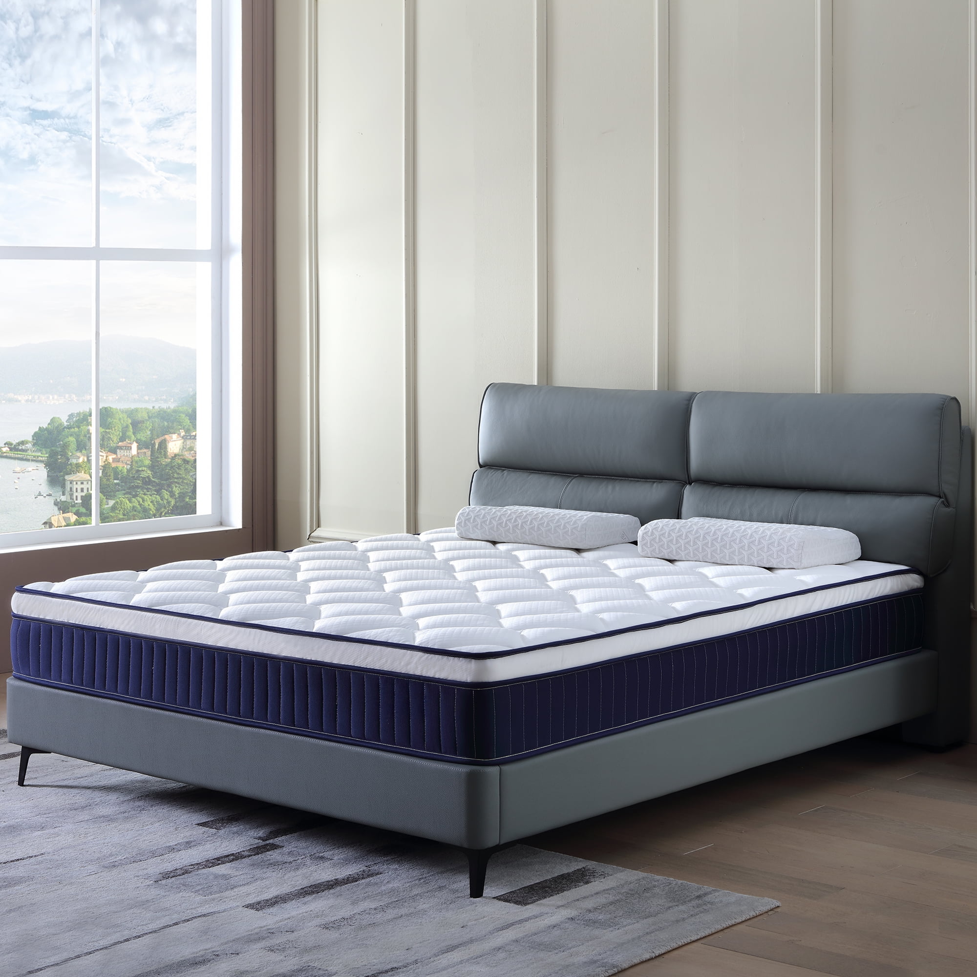 Alwyn Home Innerspring Mattress Medium Hybrid Mattress in a box With ...