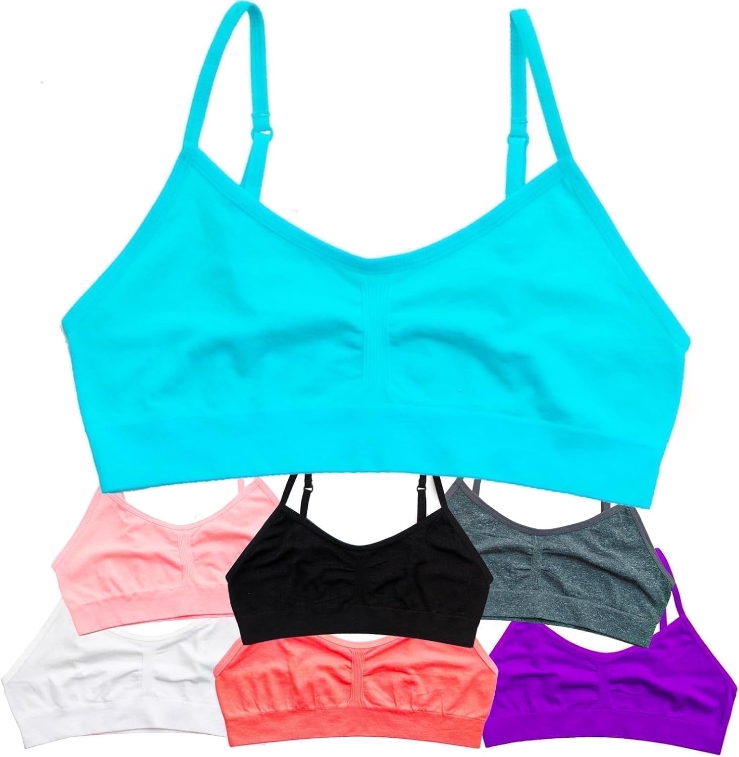 Alyce Intimates Girls Cotton Cropped Training Bra Pack of 7 Seamless ...
