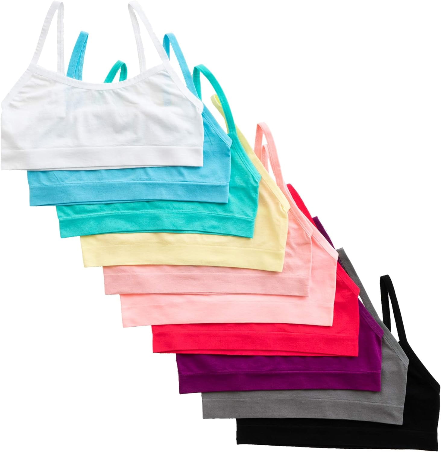 Alyce Ives Intimates Girls Cami Cotton Training Bras, Brights, L, 10 ...