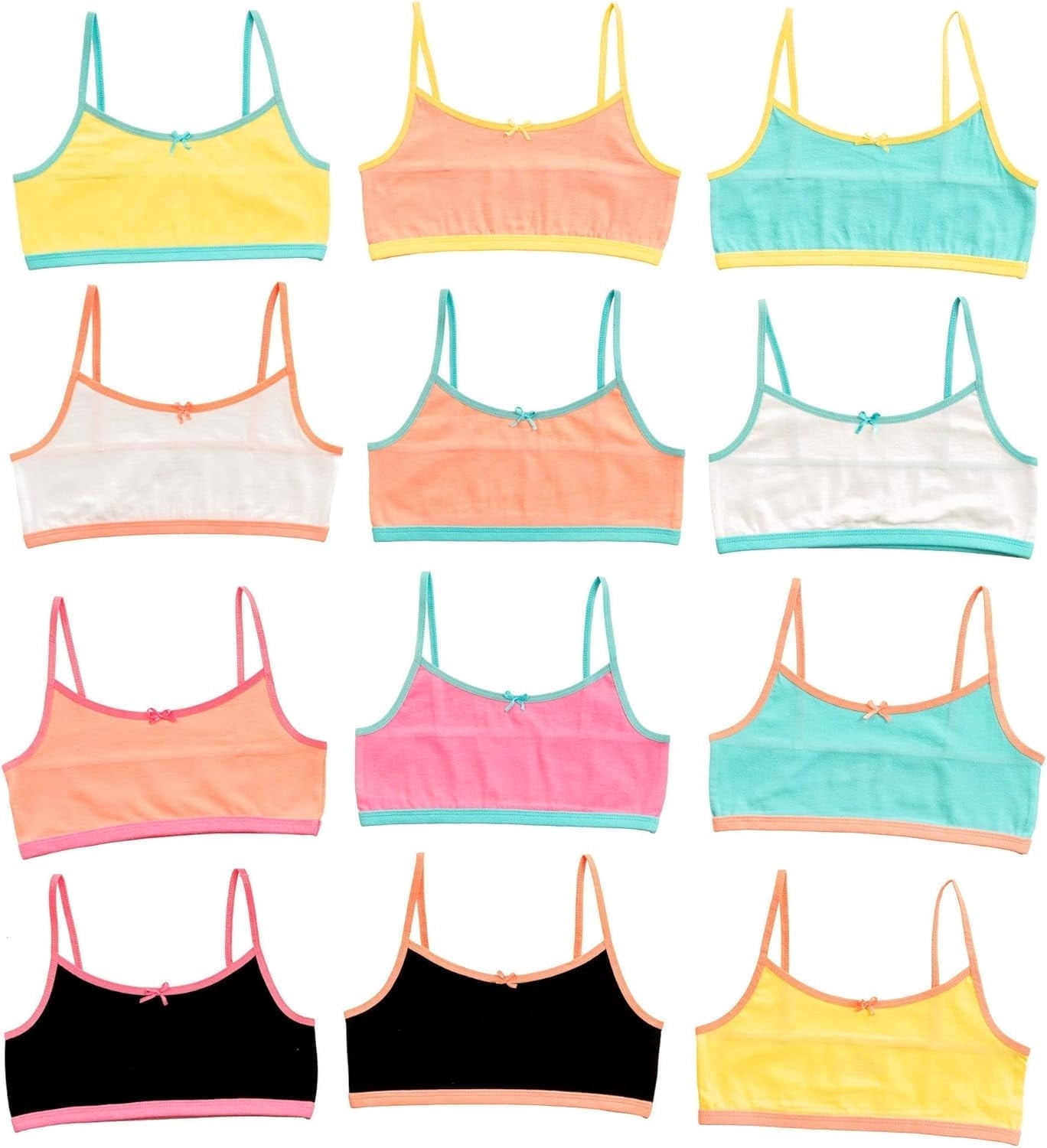 Alyce Ives Intimates Girls Cami Cotton Training Bras, Contrasting Trim ...