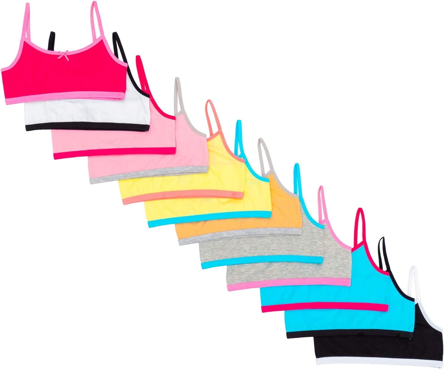 Alyce Ives Intimates Girls Cami Cotton Training Bras, Contrasting Trim ...