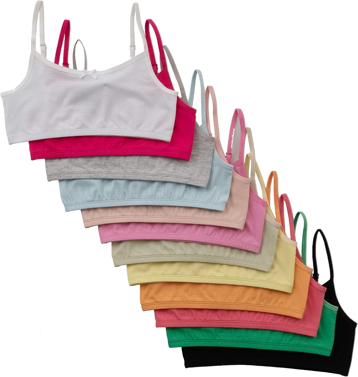 Alyce Ives Intimates Girls Cami Cotton Training Bras, Solid 1, L, 10 ...