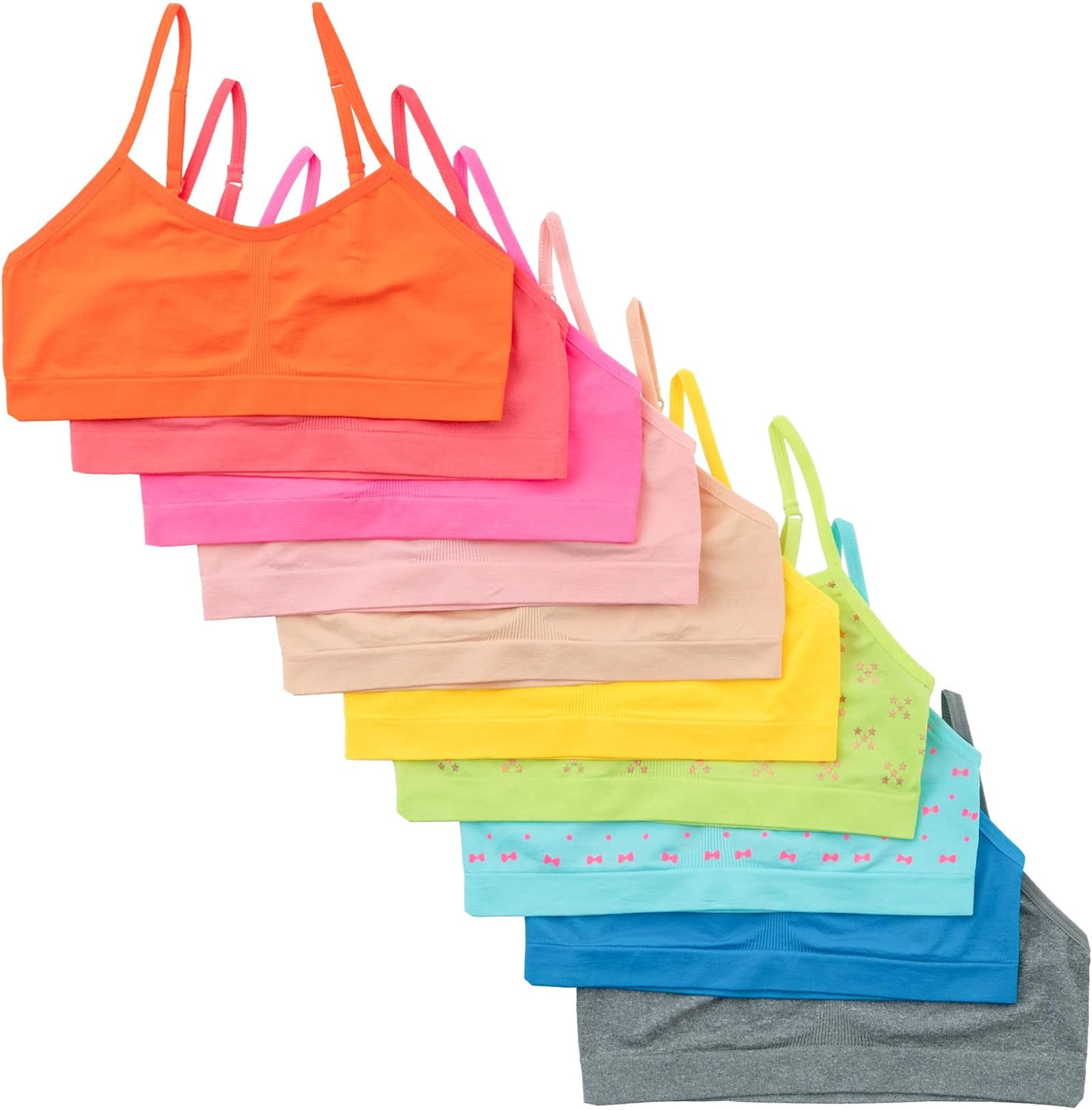 Alyce Ives Intimates Girls Cami Cotton Training Bras, Solid Prints 2, M ...