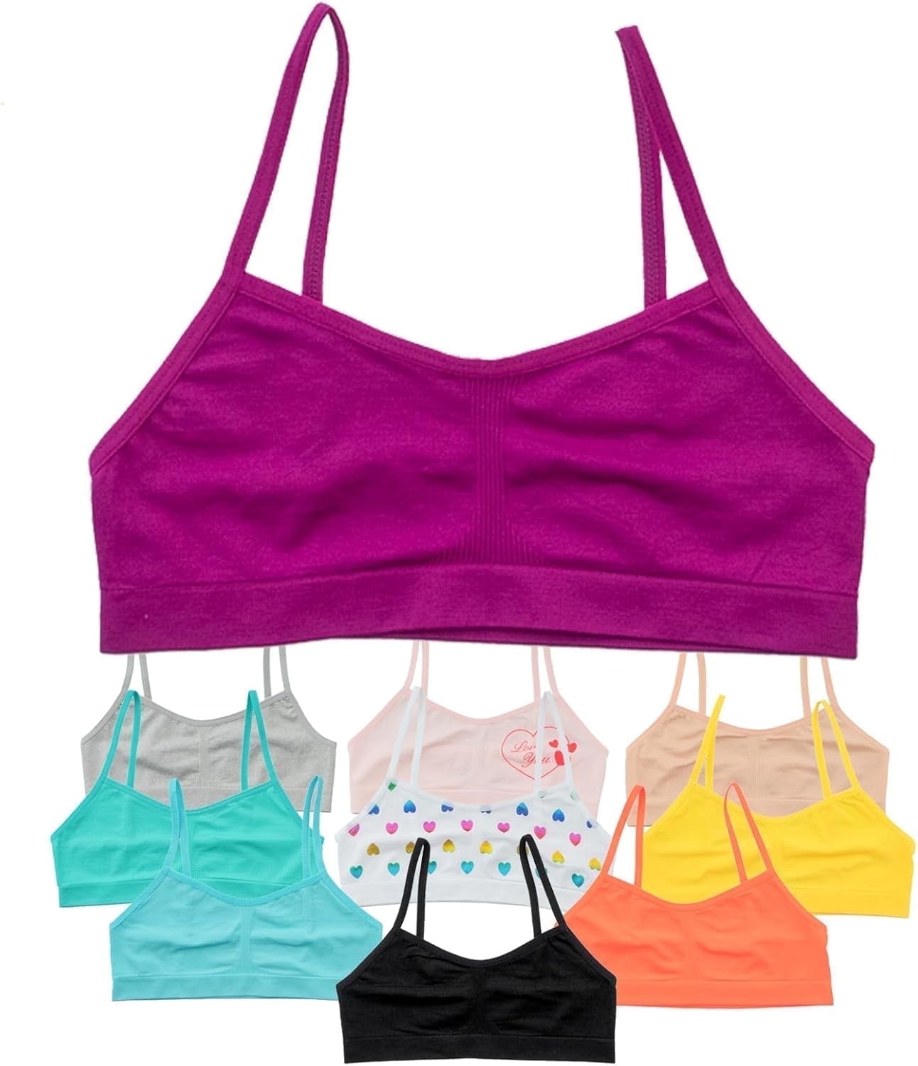 Alyce Ives Intimates Girls Cami Cotton Training Bras, Solid Prints 3, L ...