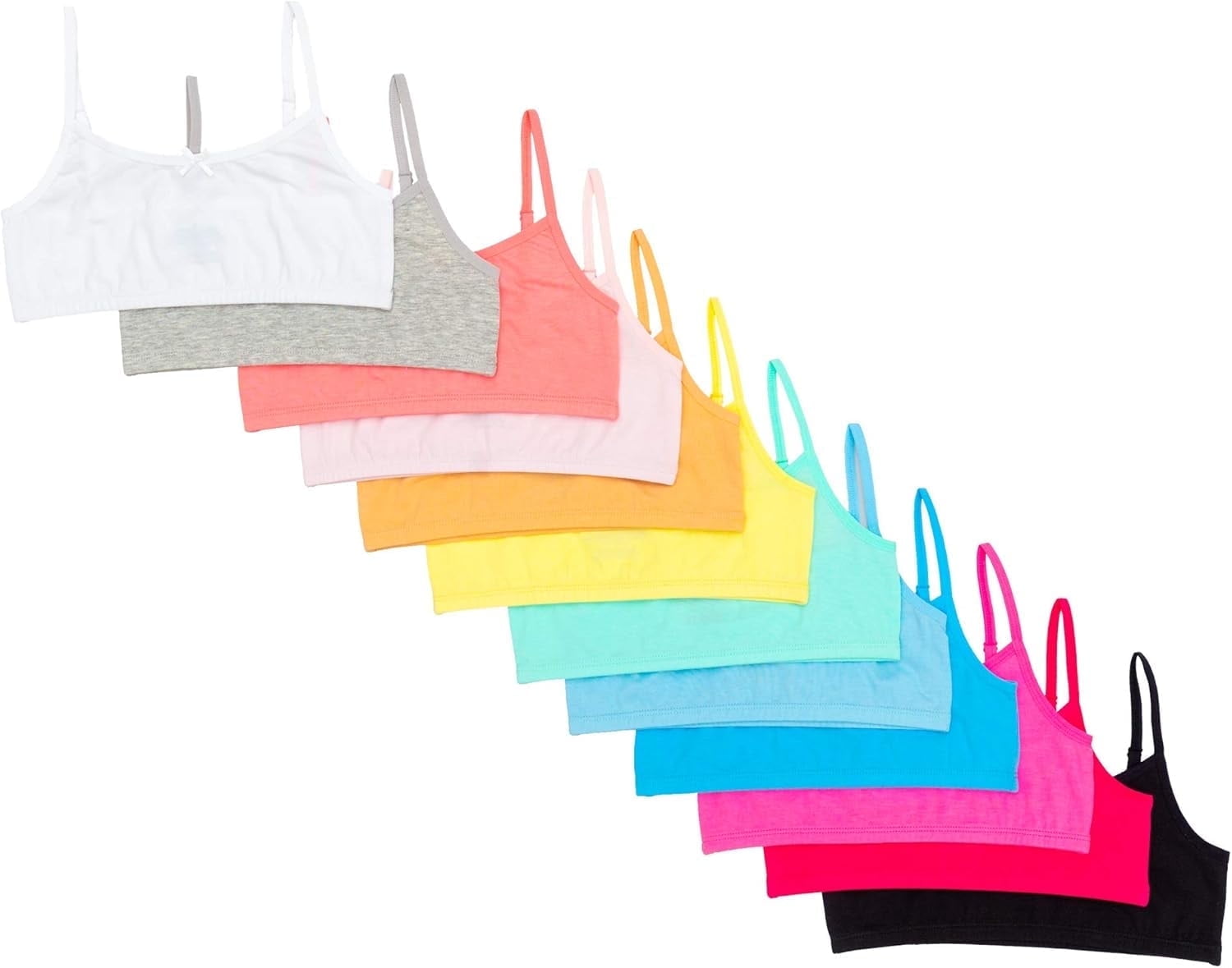 Alyce Ives Intimates Girls Cami Cotton Training Bras, Solids 2, XL, 12 ...