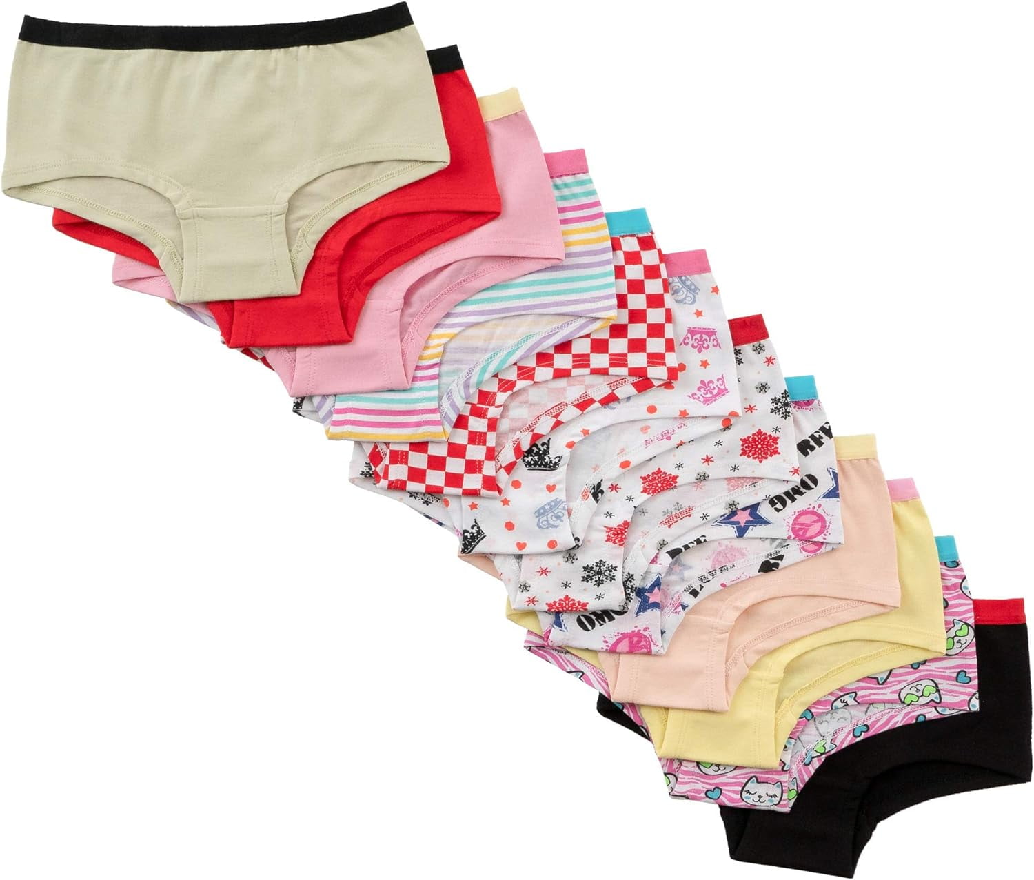 Alyce Ives Intimates Girls Panties 100% Cotton, Prints & Solids 1, 16 ...