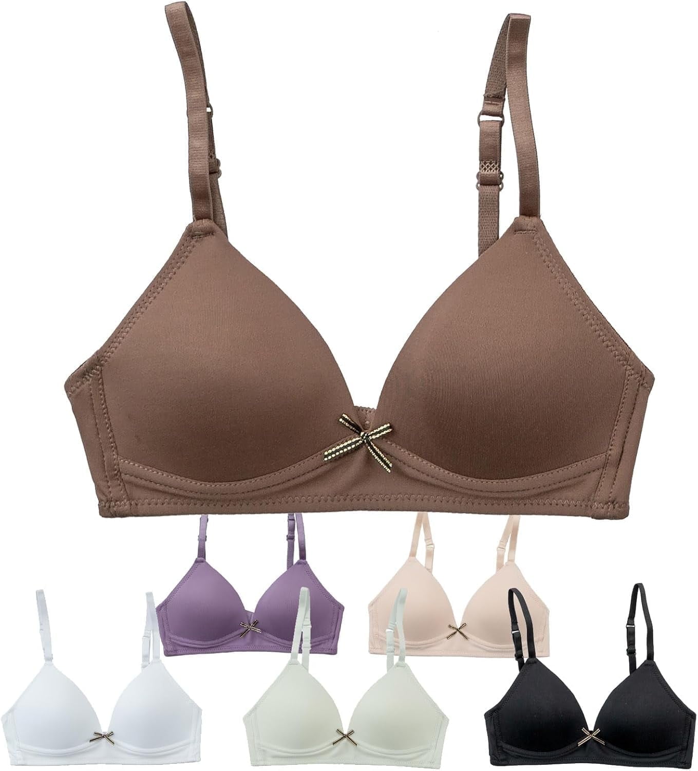 Alyce Ives Intimates Lightly Padded Bras - 6 Pack, Neutral Colors ...