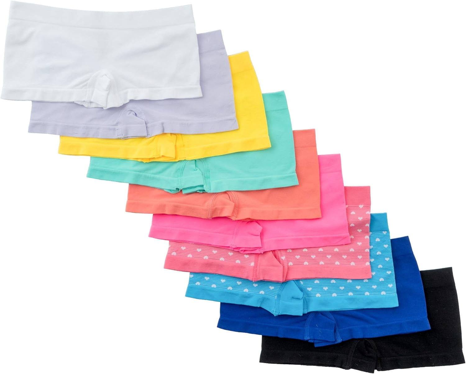 Alyce Ives Intimates Seamless Girls Boyshort, 2 Prints + 8 Solids, S ...