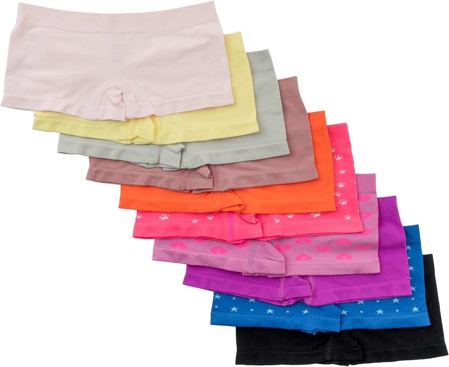 Alyce Ives Intimates Seamless Girls Boyshort, 3 Prints + 7 Solids, S ...