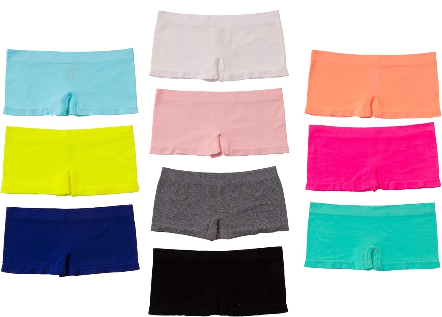 Alyce Ives Intimates Seamless Girls Boyshort, Solid Colors, L, 10 Pack ...