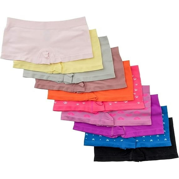 Alyce Ives Intimates Seamless Girls Boyshort, Solid Colors, L, 10 Pack ...