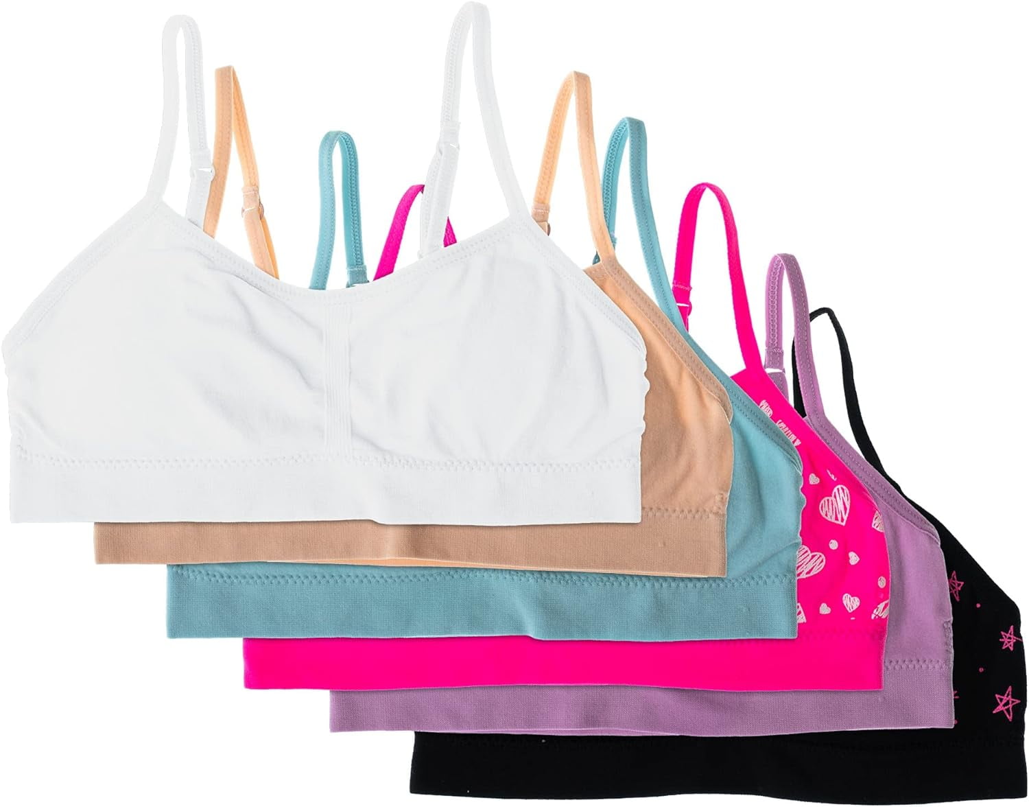 Alyce Ives Intimates Seamless Girls Bra with Lace Trim, Solid Prints 2 ...