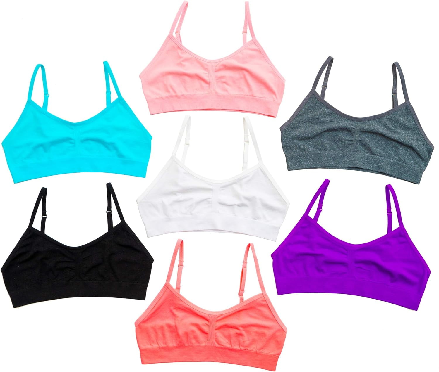 Alyce Intimates Girls Cotton Cropped Training Bra- Pack of 7 Girl Cami ...