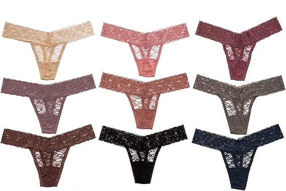 Alyce Ives Intimates Womens All Lace Thong, Lace Trim, L, 10 Pack ...