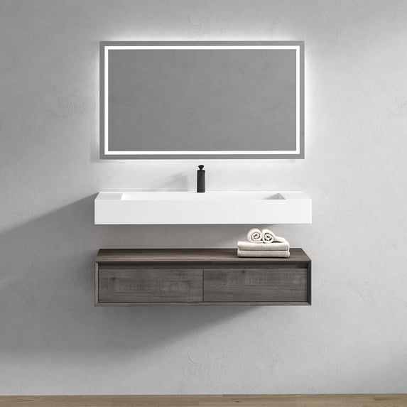 Alysa Floating Bathroom Vanity with FLX16 Acrylic Sink 24" - 84 ...