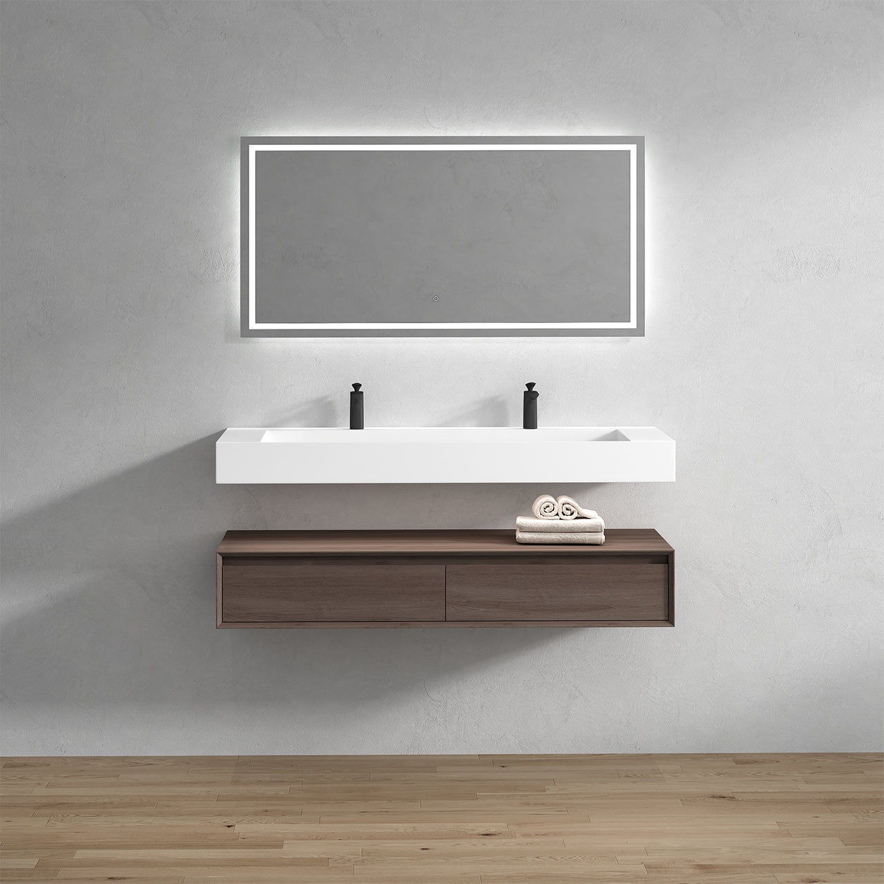 Alysa Floating Bathroom Vanity with FLX16 Acrylic Sink 24" - 84 ...