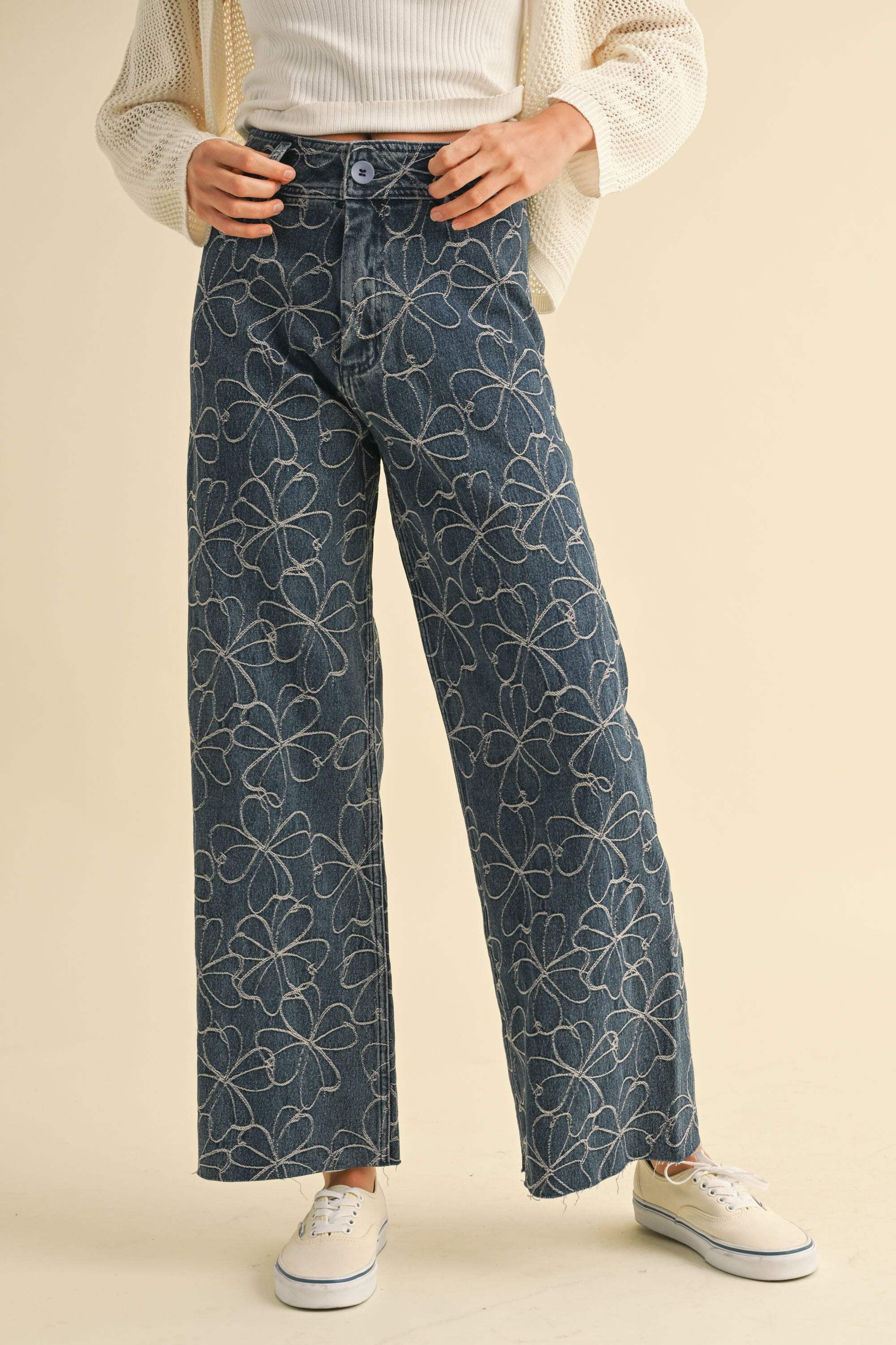 *Alysia Floral Denim Pants - Walmart.com