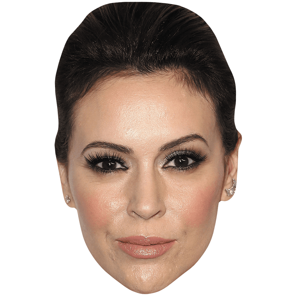 Alyssa Milano (Hair Up) Celebrity Mask, Flat Card Face, Fancy Dress ...