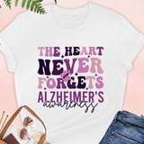 Alzheimer Awareness Shirt The Heart Never Forgets Family Support Gift ...