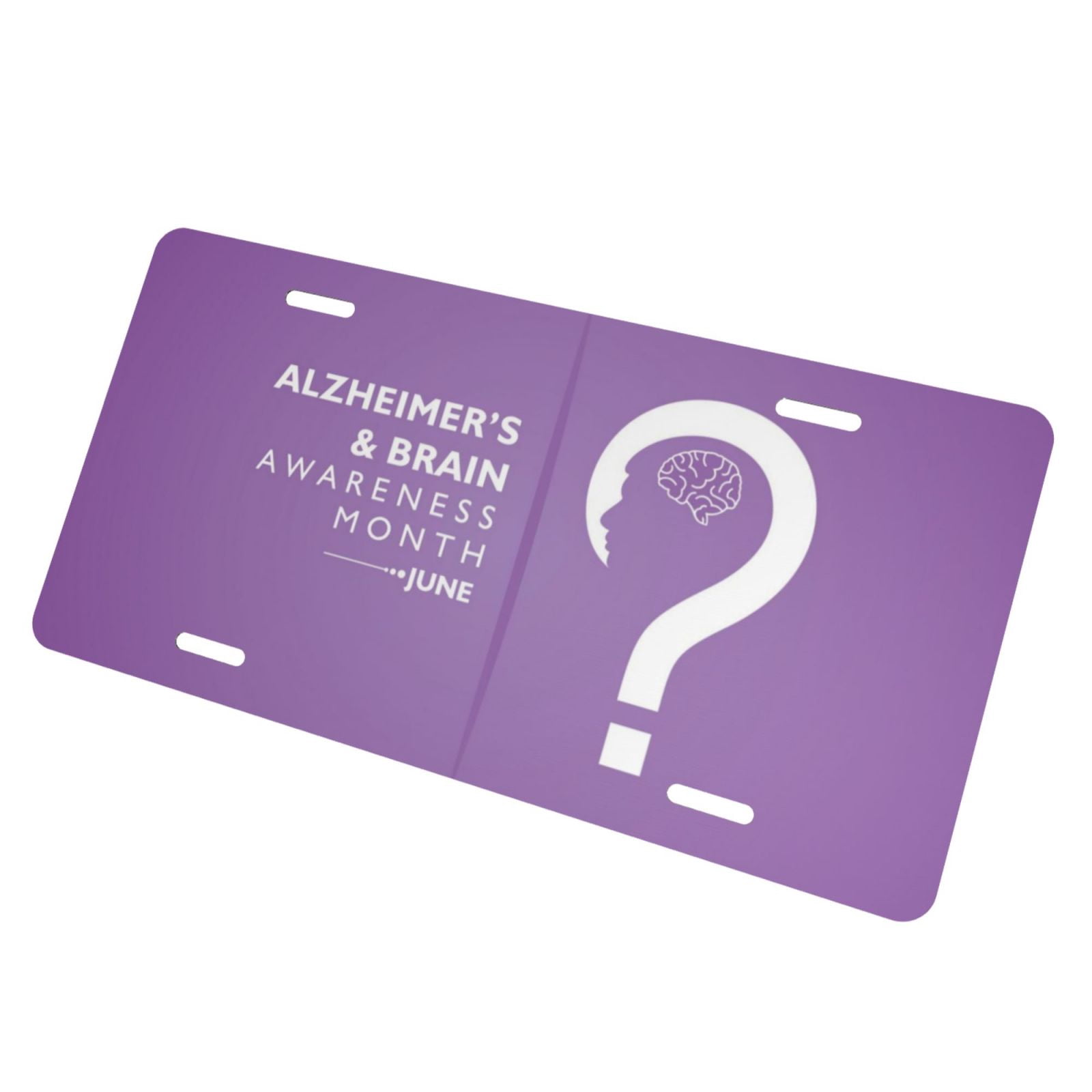 Alzheimer'S And Brain Awareness Month License Plate Funny Aluminum Car ...