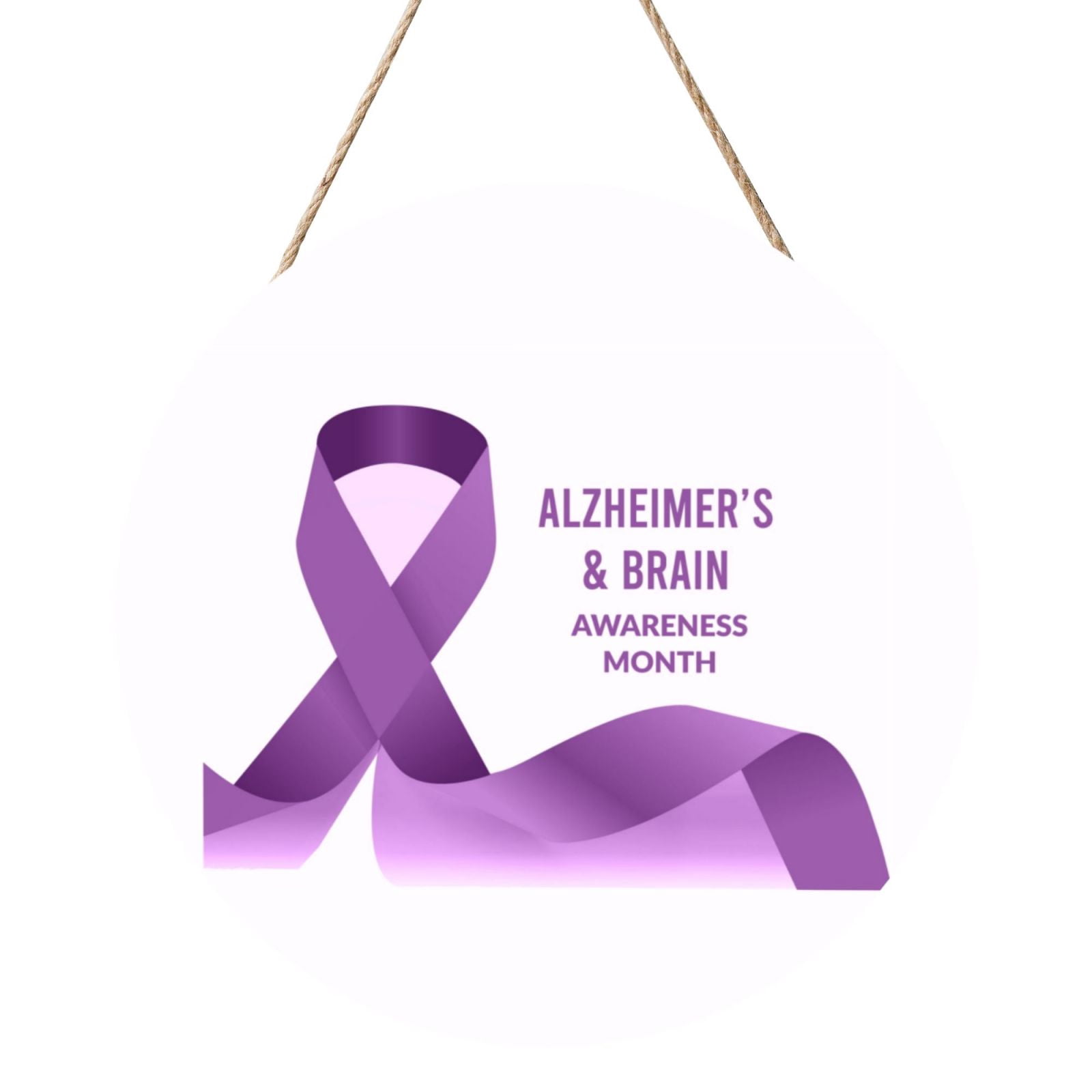 Alzheimer'S And Brain Awareness Month Wooden Hanging Sign Ornament ...