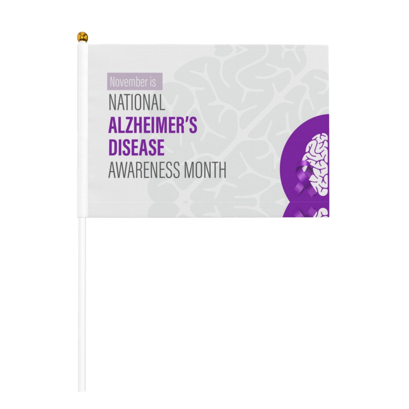 Alzheimer'S Disease Awareness Month Purple Ribbon Flag Small Mini Hand ...