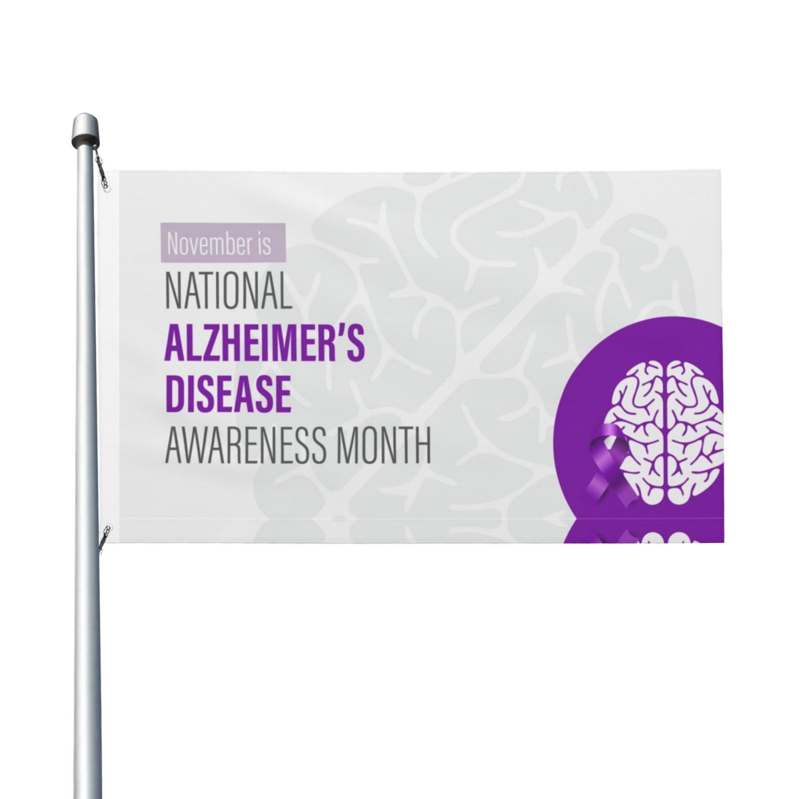Alzheimer'S Disease Awareness Month Purple Ribbon Garden Flags 3x5 Ft ...