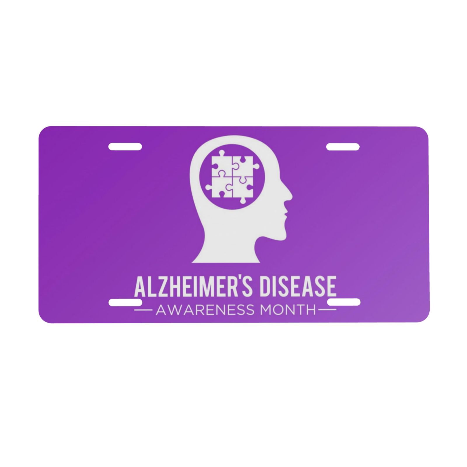 Alzheimer'S Disease Awareness Month Purple Ribbon License Plate Funny ...