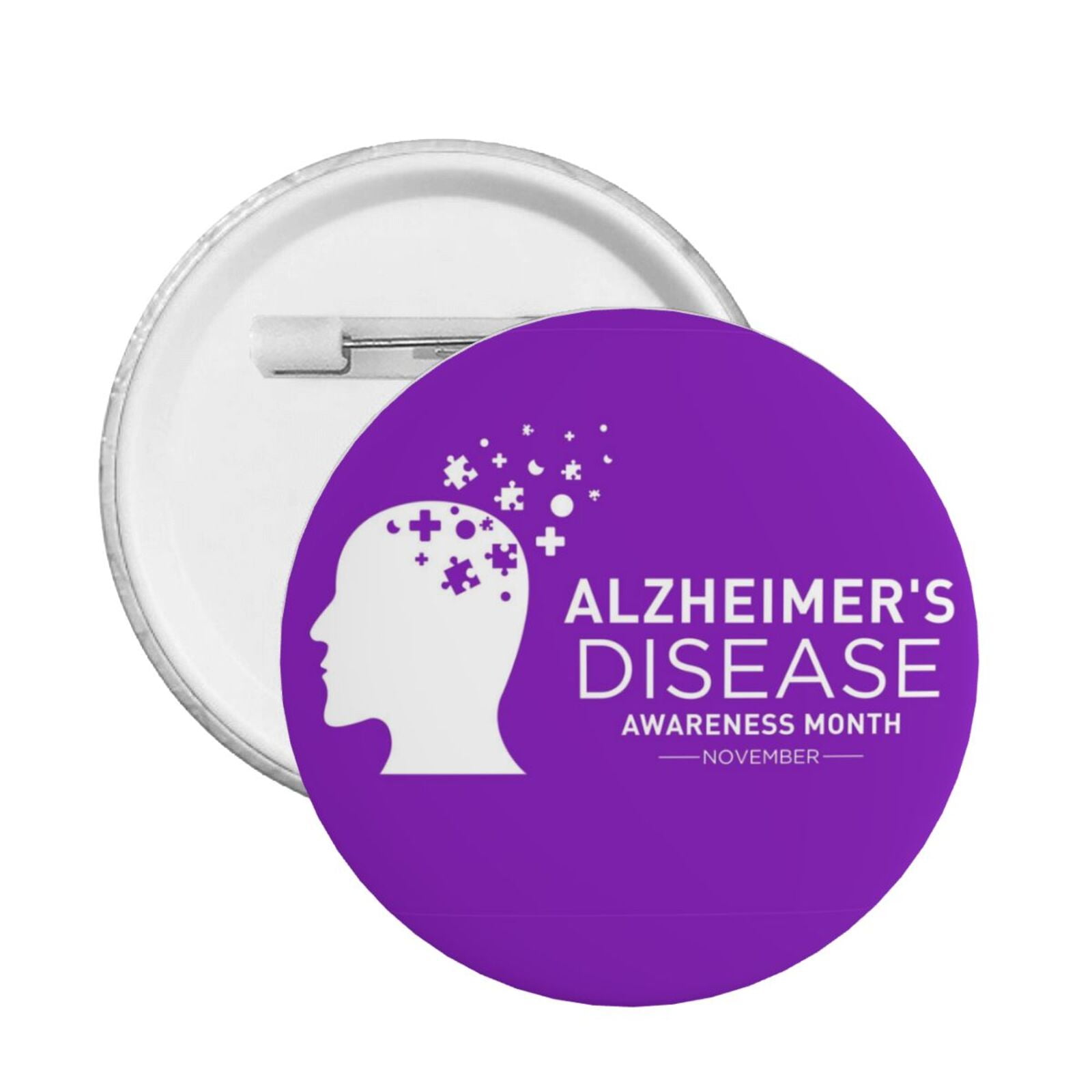 Alzheimer'S Disease Awareness Month Purple Ribbon Pin Button Badge ...