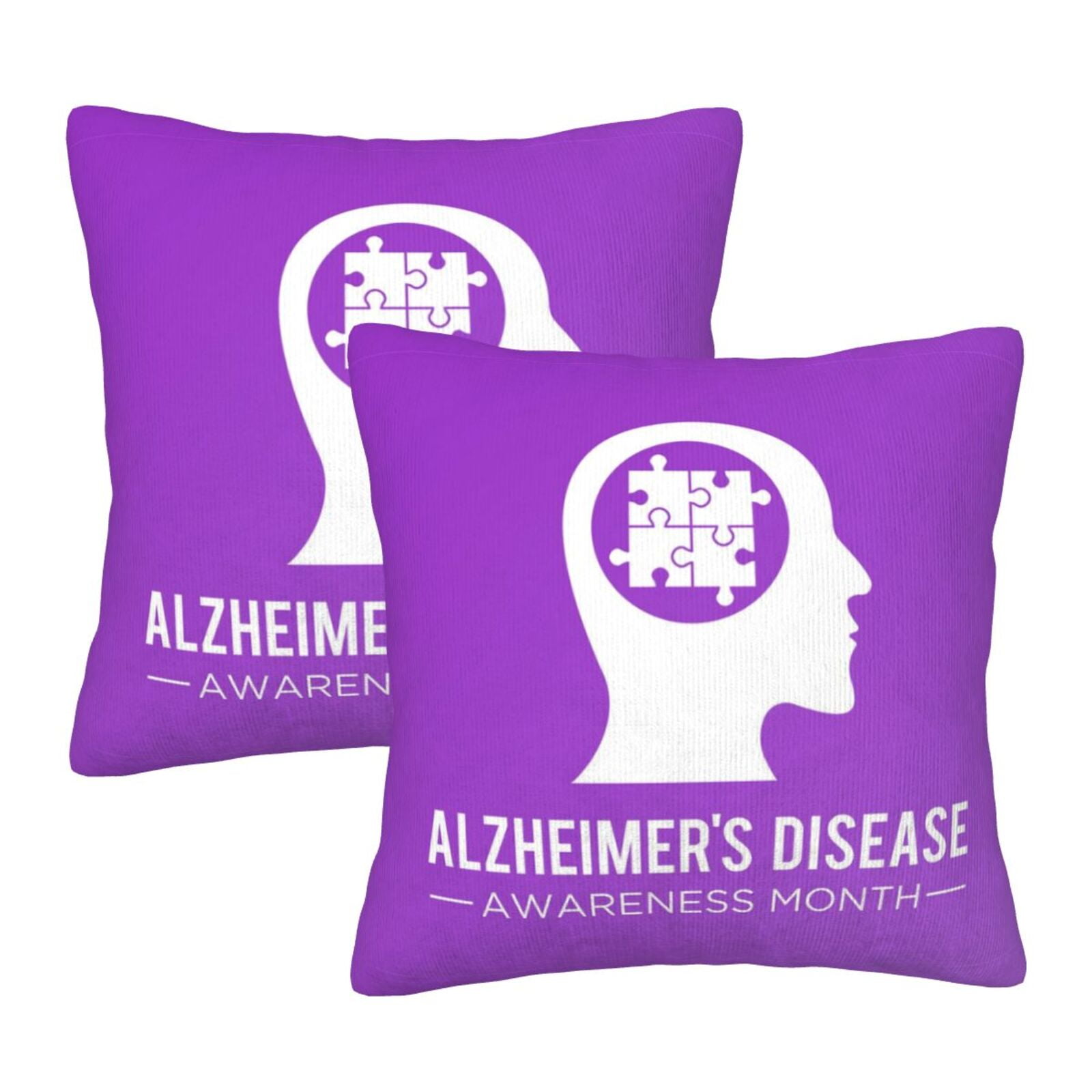 Alzheimer'S Disease Awareness Month Purple Ribbon Throw Pillows Covers ...