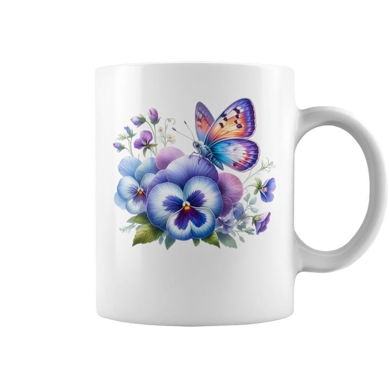 Alzheimer Viola Floral Pansy Dementi Alzheimers Awareness Coffee Mugs ...