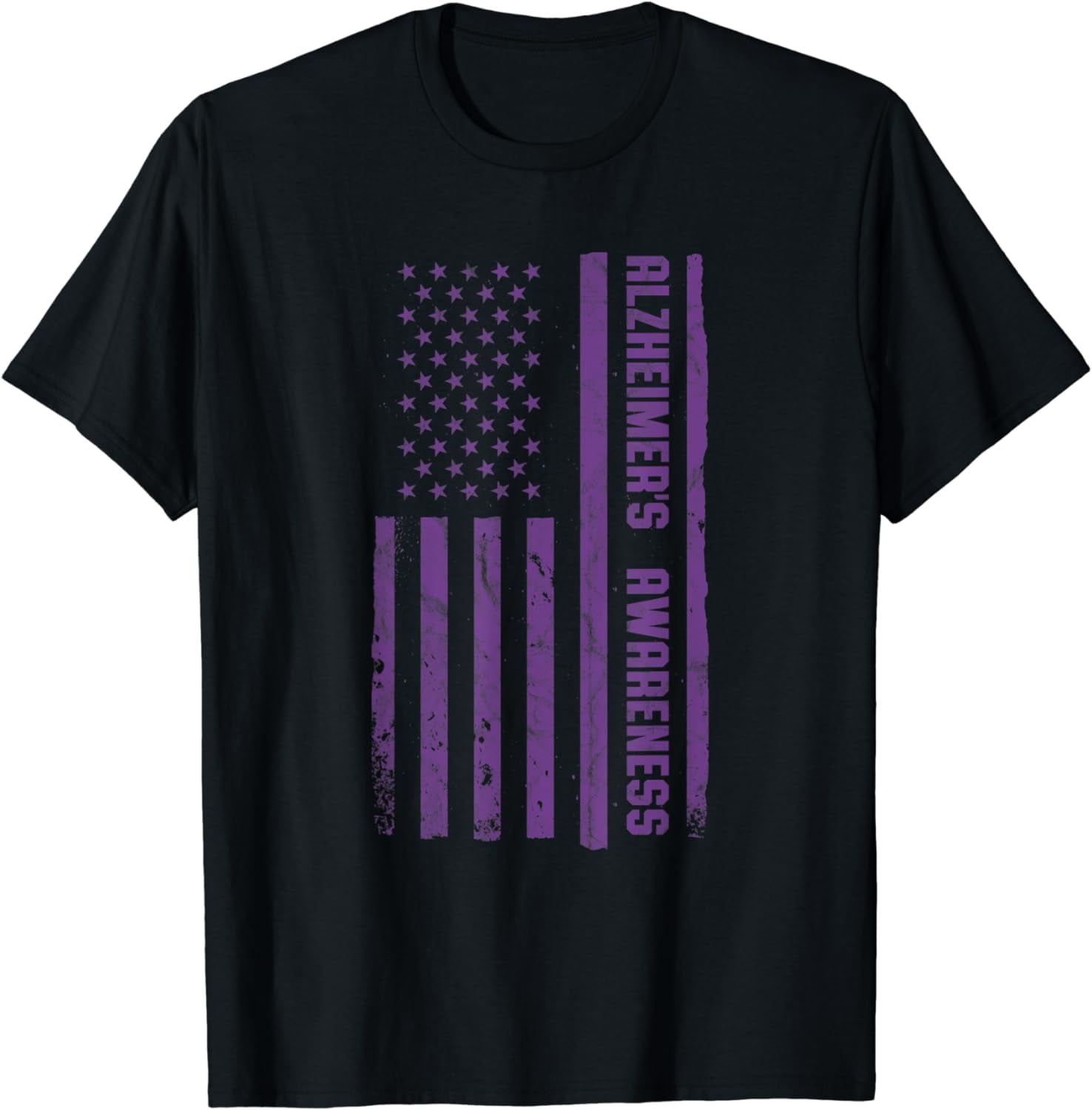 Alzheimer's Awareness Month Vintage American Flag Dementia T-Shirt ...