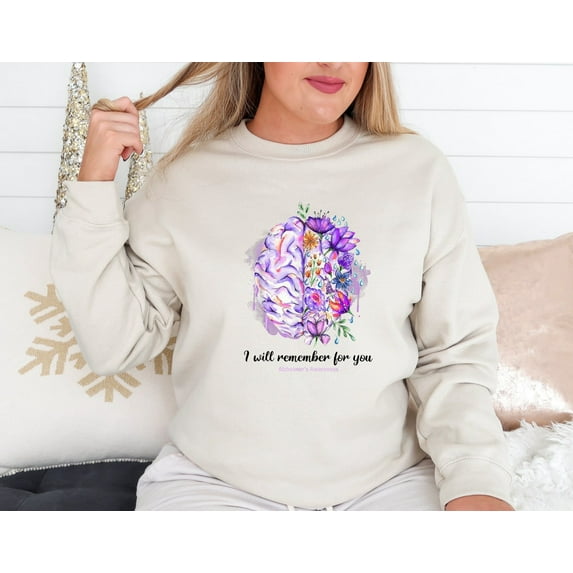 Alzheimer's Awareness Sweatshirt: Floral Brain Graphic, Dementia ...