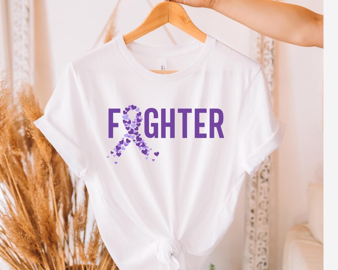 Alzheimer's Purple Ribbon Fighter Shirt Alzheimers Fighter Purple ...