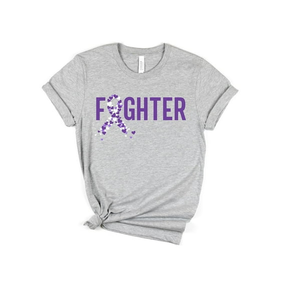 Alzheimer's Purple Ribbon Fighter Shirt Alzheimers Fighter Purple ...