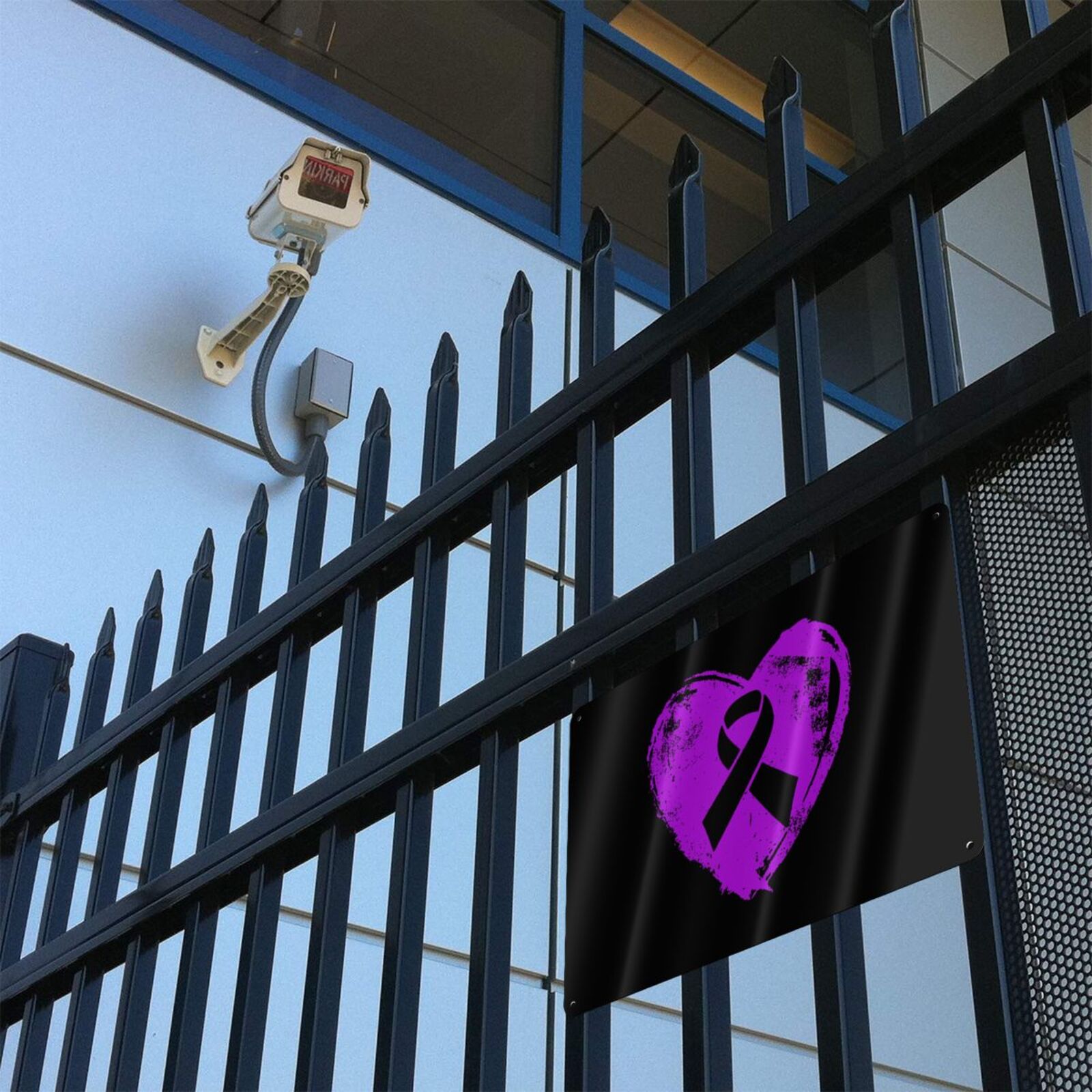 Alzheimers Awareness Purple Ribbon Sign 12x8in Indoor Outdoor Metal ...