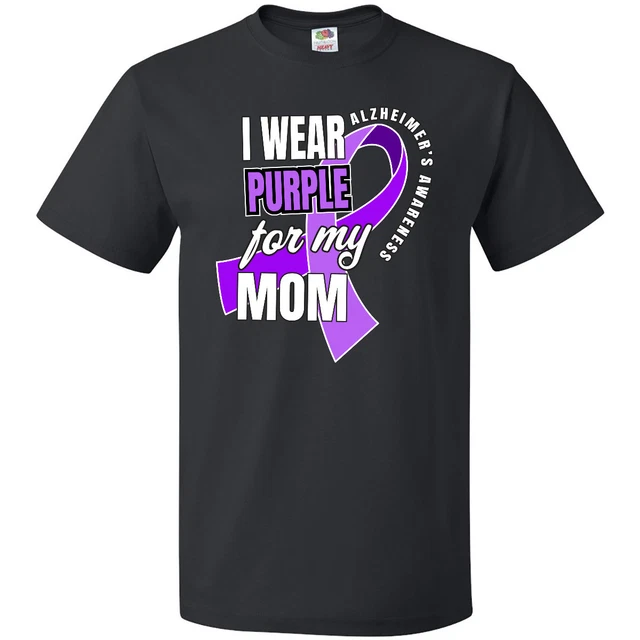 Alzheimers Awareness, Wear Purple For My Mom T-Shirt Ribbon Mens Tees S ...