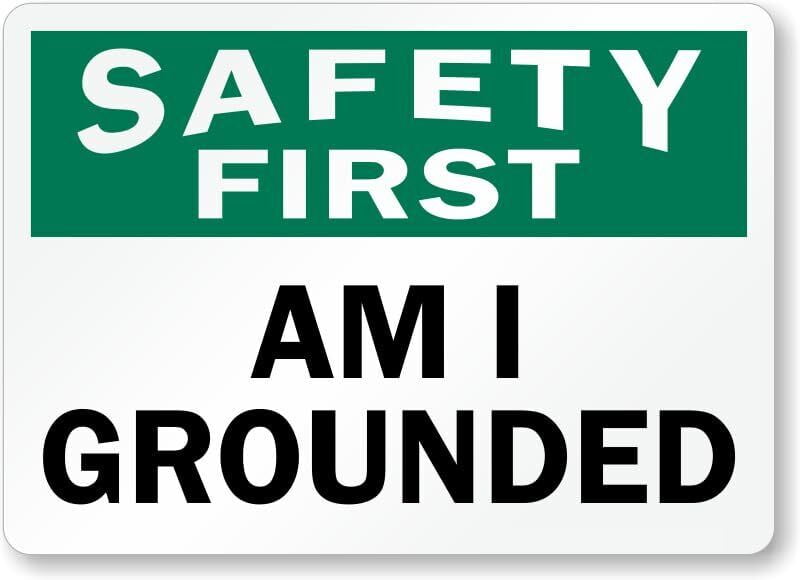 Am I Grounded Weatherproof Metal Sign Size: 8 x 12 Inch - Walmart.com
