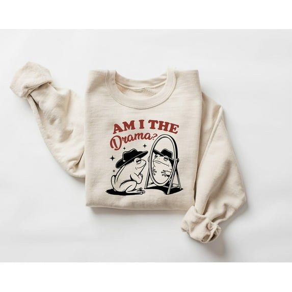 Am I The Drama Funny Frog T-Shirt, Frog Graphic T-Shirt, Retro Sassy ...