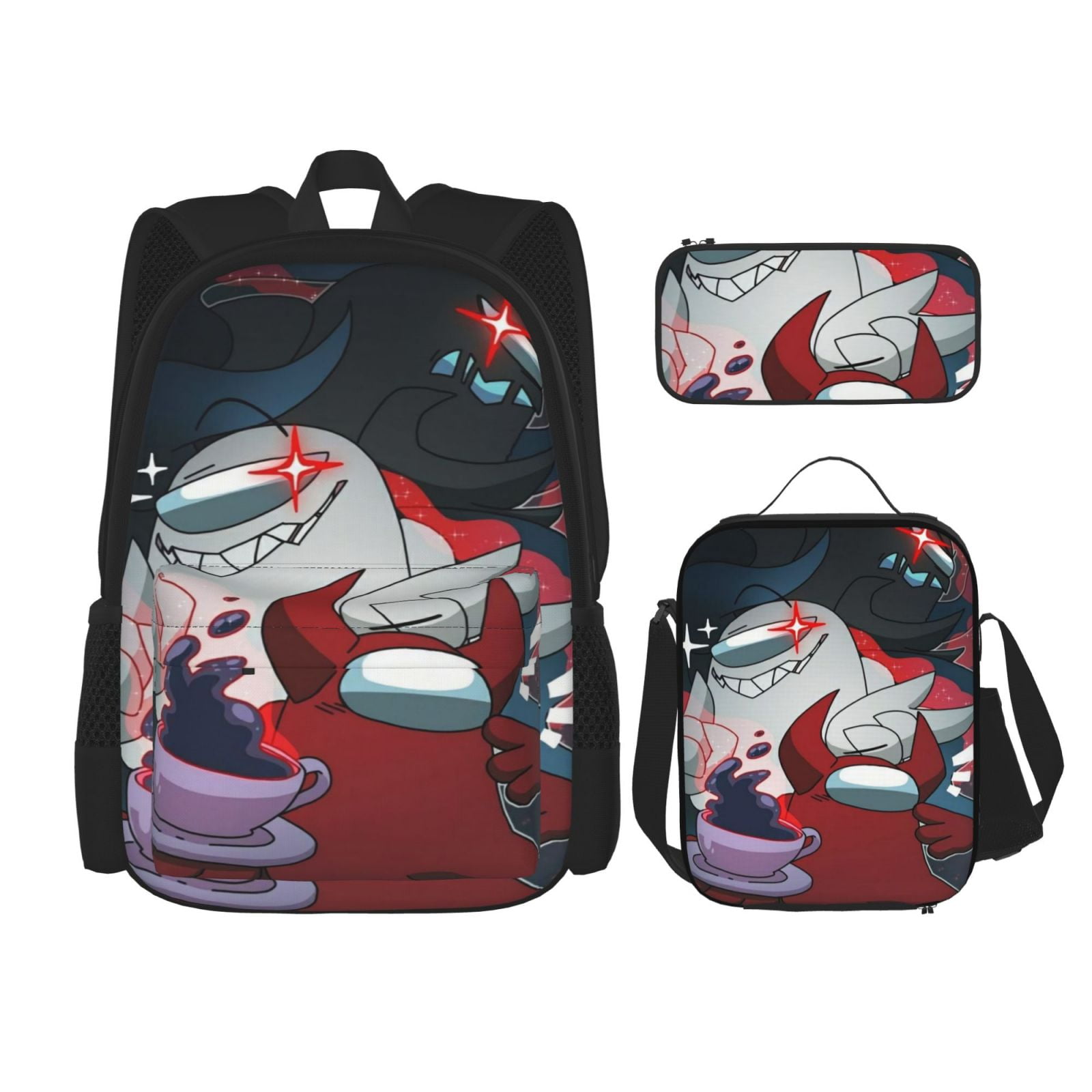 Am_Ongus Backpack 3pcs Set With Pen Bag And Lunch Bag Fashion Travel ...