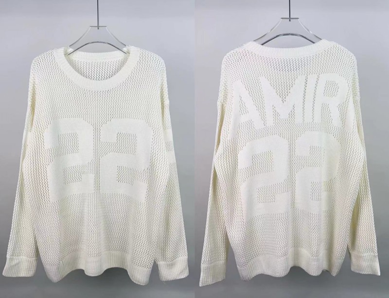 Am_ir_i Sweaters Pattern Casual Long Sleeve Pullovers Round Neck ...
