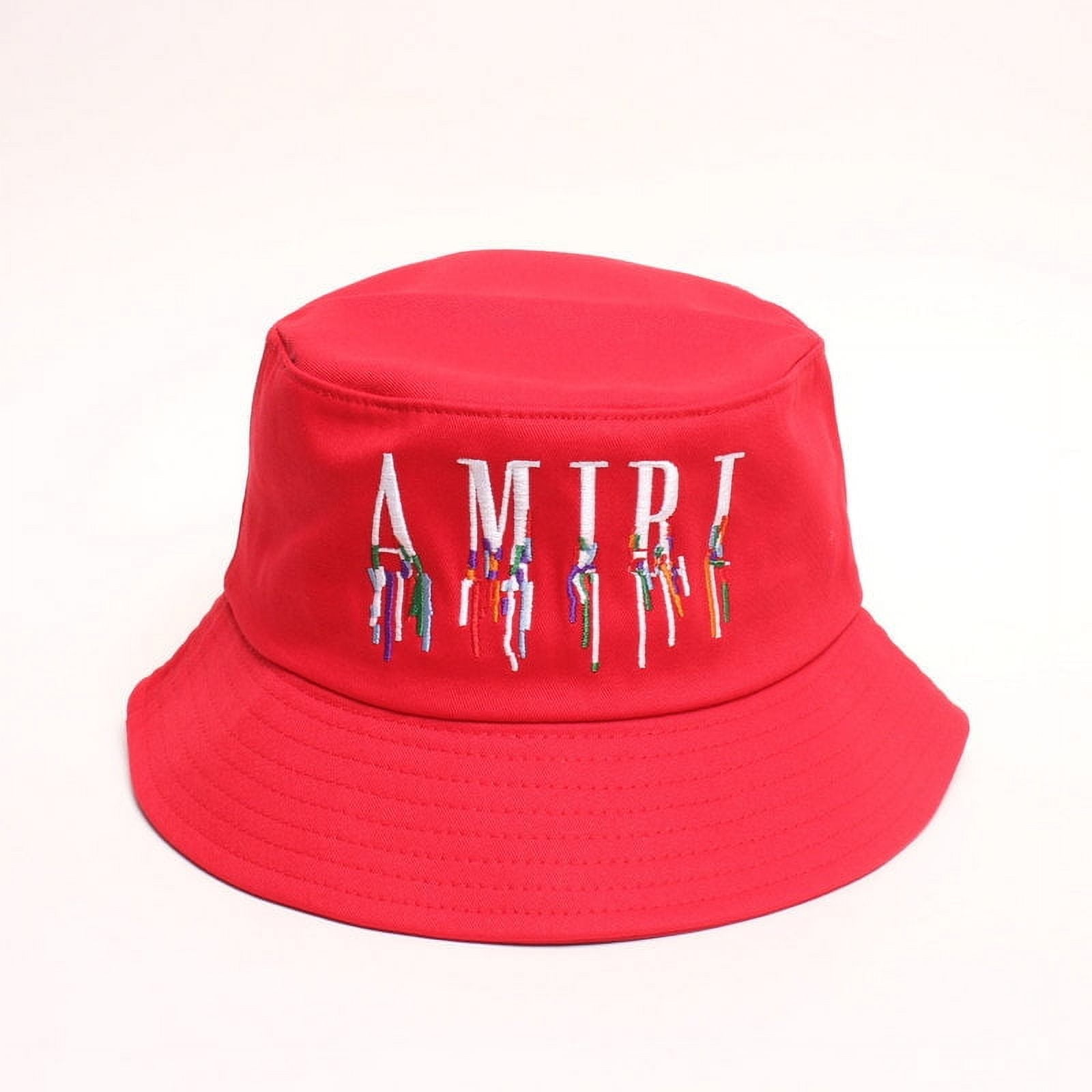 Am_iri Bucket Hat Trendy Embroidery Beach Caps for Women Men Summer Sun ...