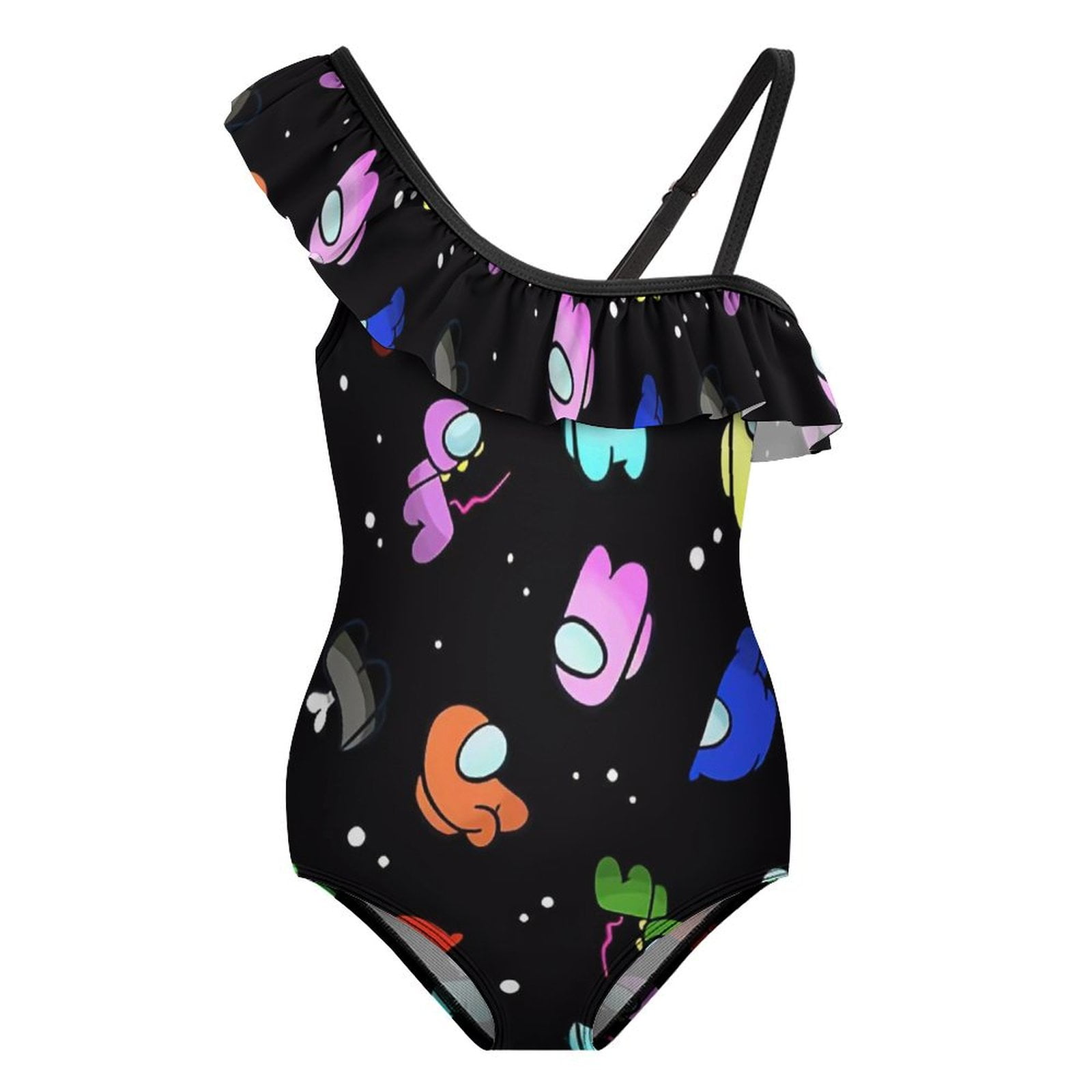 Am-ongus Girls Swimsuit One Piece Swimsuits Ruffle Bathing Suit Kids ...