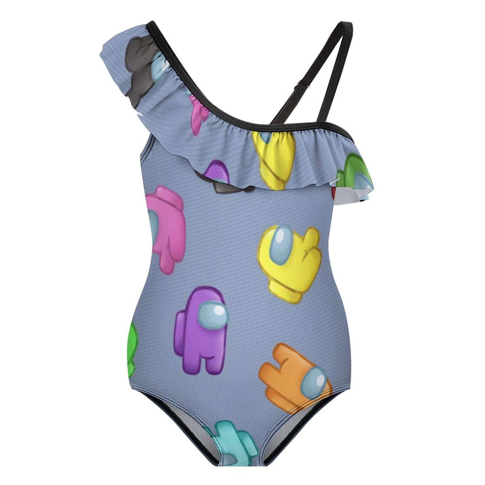 Am-ongus Girls Swimsuit One Piece Swimsuits Ruffle Bathing Suit Kids ...