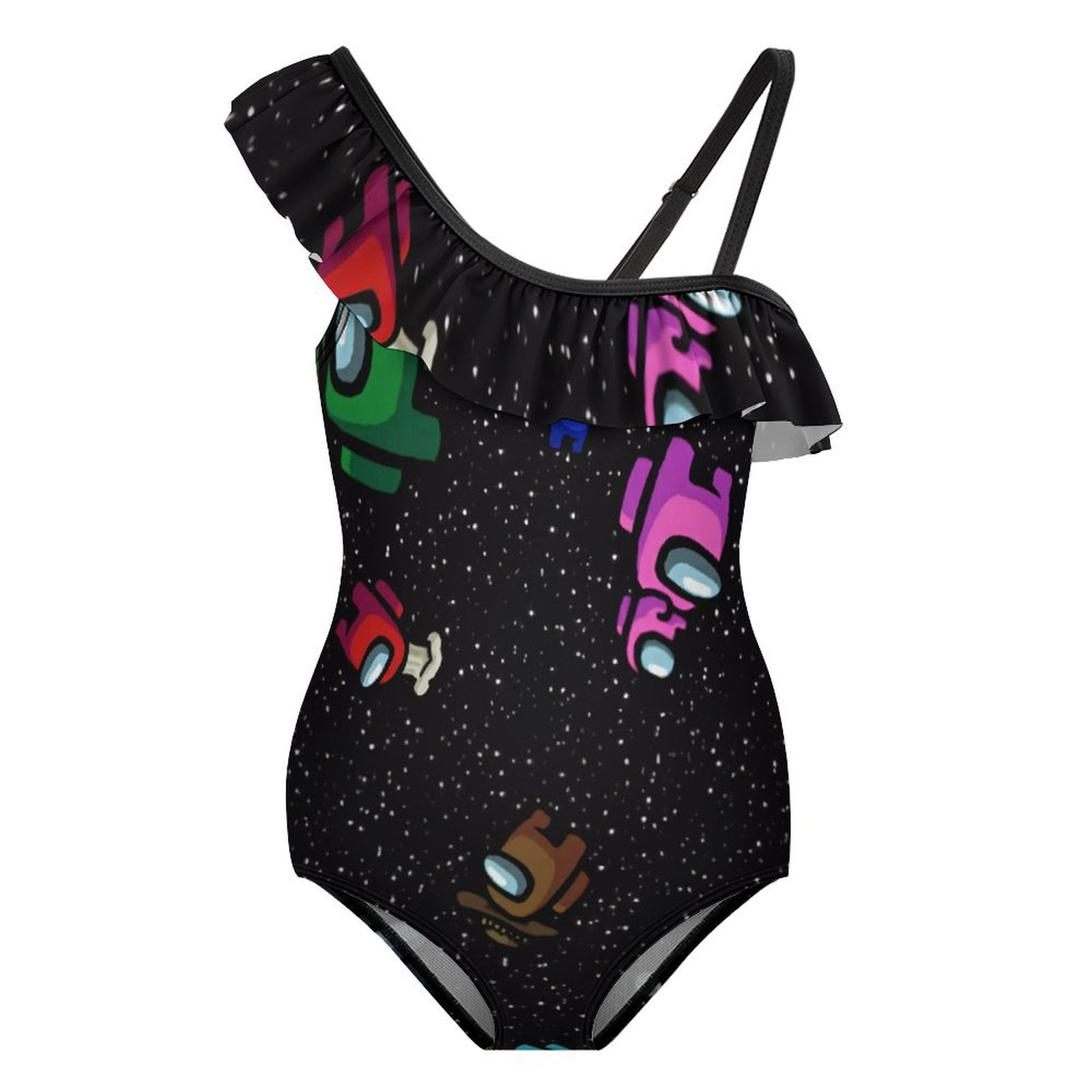 Am-ongus Girls Swimsuit One Piece Swimsuits Ruffle Bathing Suit Kids ...