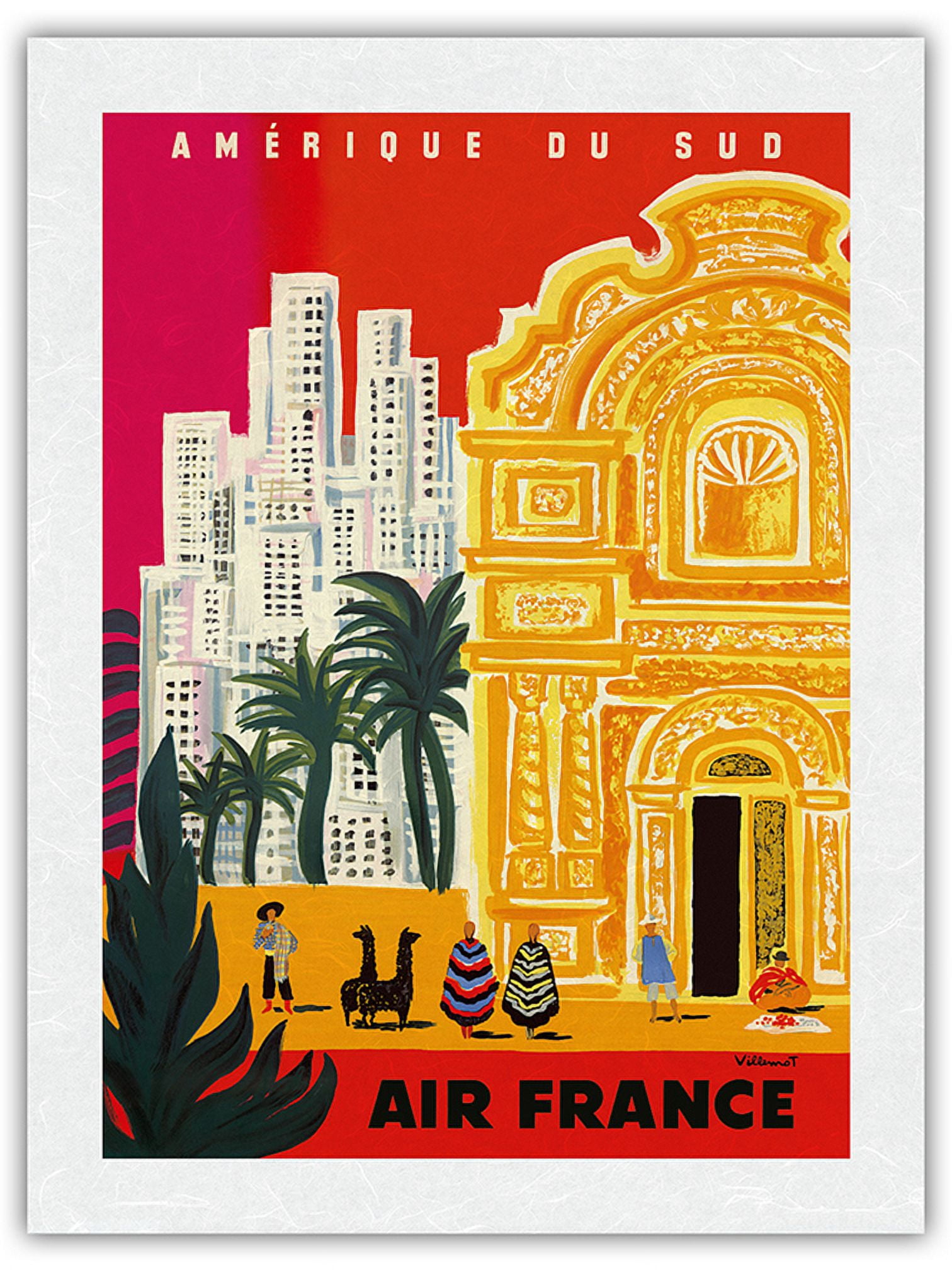 Amérique du Sud (South America) - Vintage Airline Travel Poster by ...